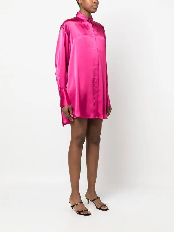 BLANCA VITA Oversized Mini Shirtdress - Pink