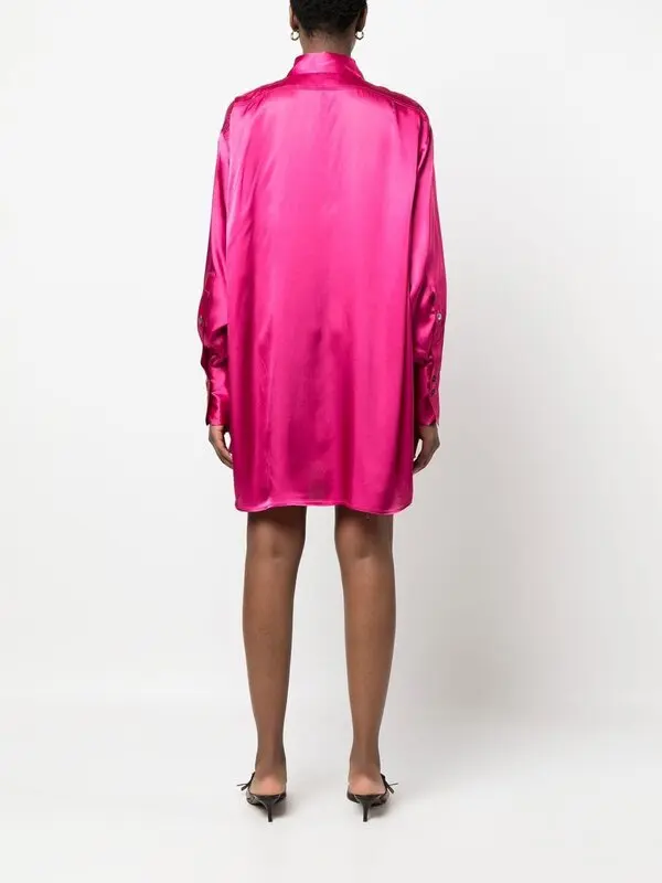 BLANCA VITA Oversized Mini Shirtdress - Pink