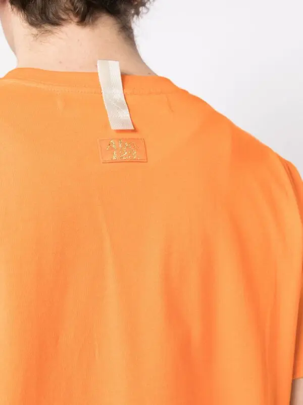 ADVISORY BOARD CRYSTALS Chest-pocket Cotton T-shirt - Orange