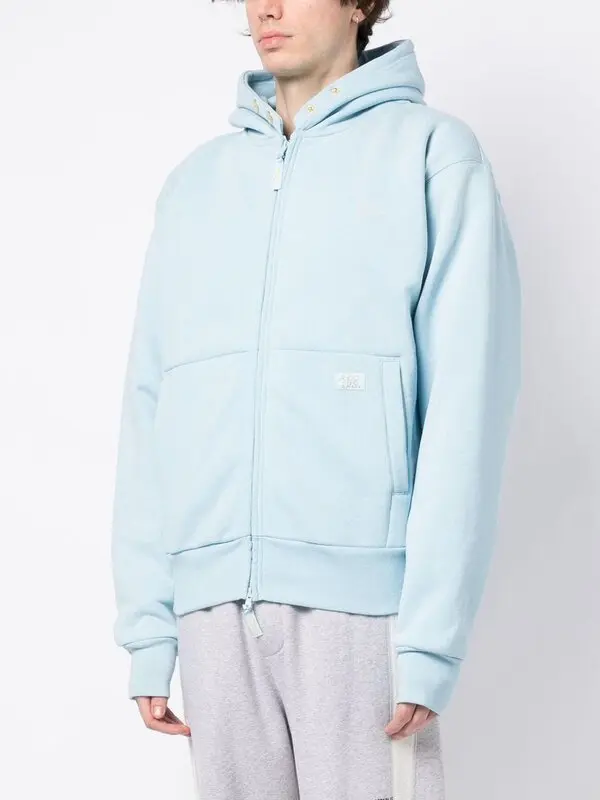 ADVISORY BOARD CRYSTALS Logo-patch Zip-up Hoodie - Blue