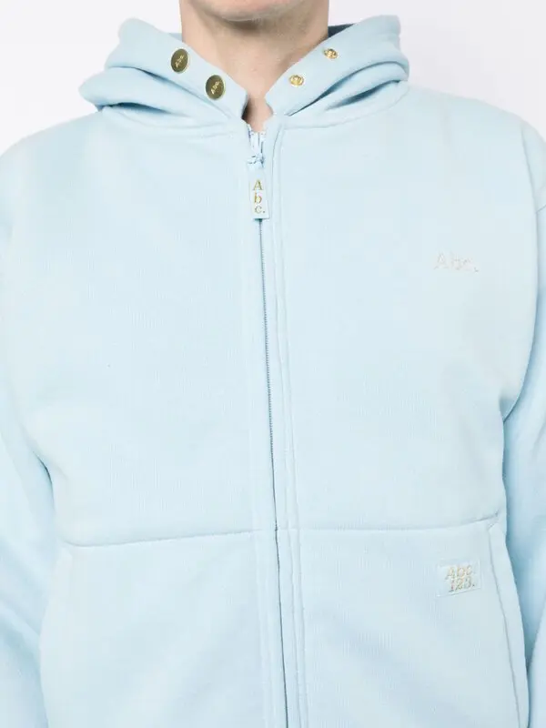 ADVISORY BOARD CRYSTALS Logo-patch Zip-up Hoodie - Blue