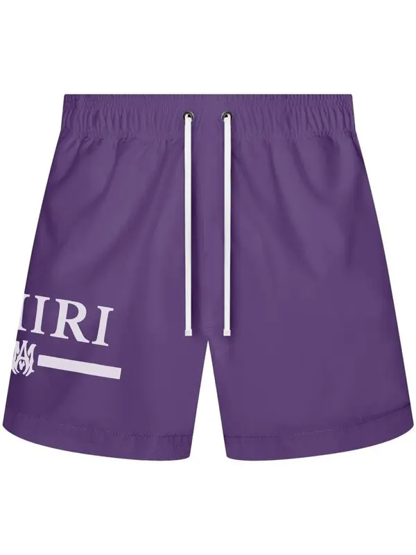 Amiri Logo-print Swimming Trunks - Purple