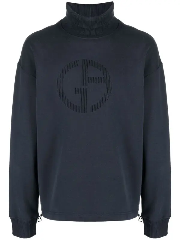 Giorgio Armani Virgin Wool Roll Neck Jumper - Blue