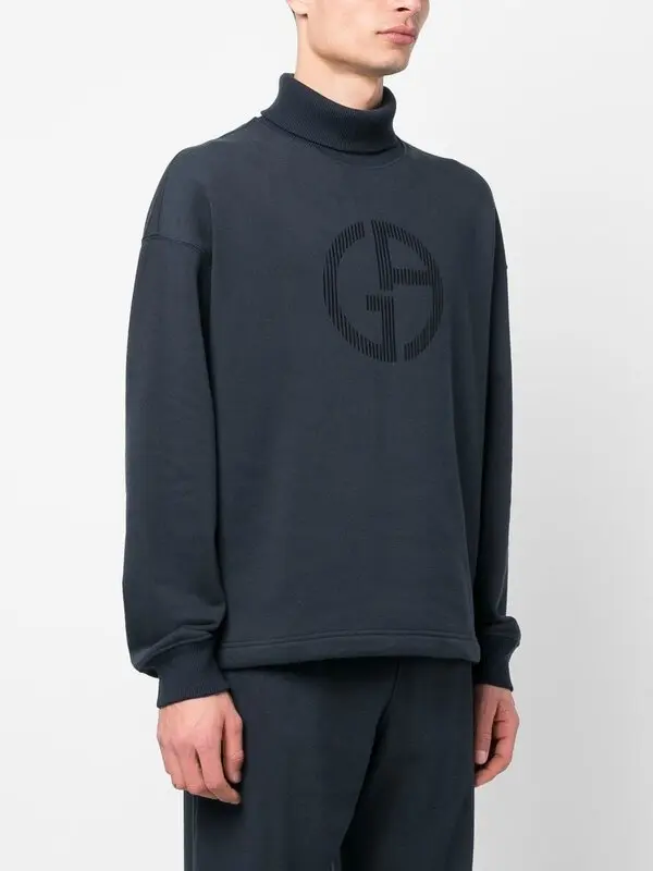 Giorgio Armani Virgin Wool Roll Neck Jumper - Blue