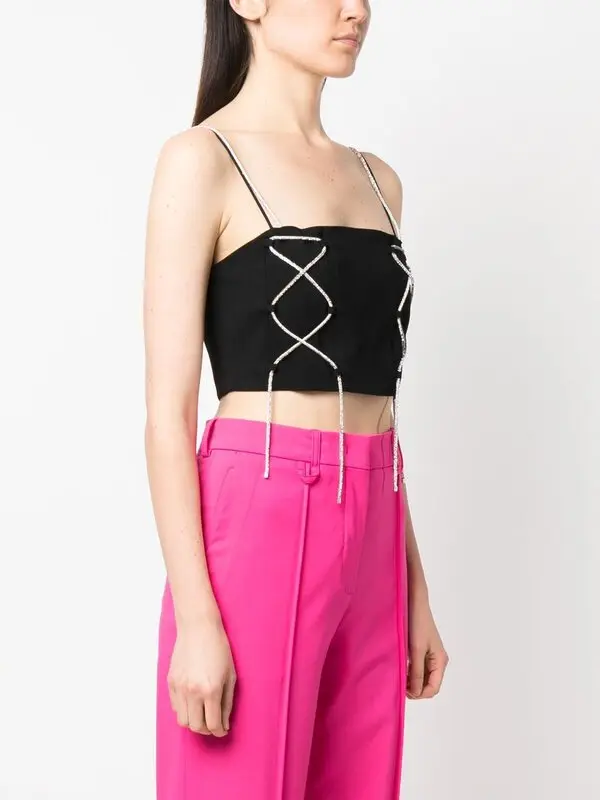 Giuseppe Di Morabito Rhinestone-straps Cropped Top