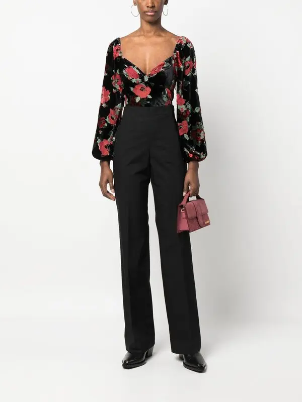 TWINSET High-waisted Straight-leg Trousers - Black
