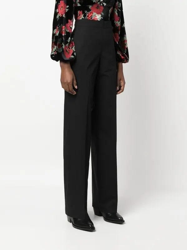 TWINSET High-waisted Straight-leg Trousers - Black