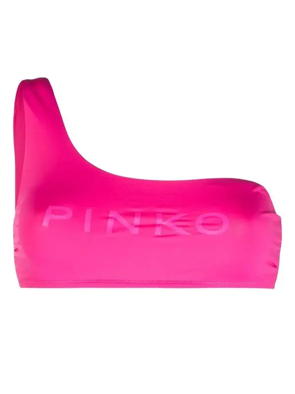 Pinko One-shoulder Logo Bikini Top - Pink