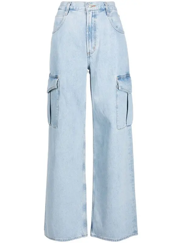 AGOLDE Wide-leg Stonewashed Jeans