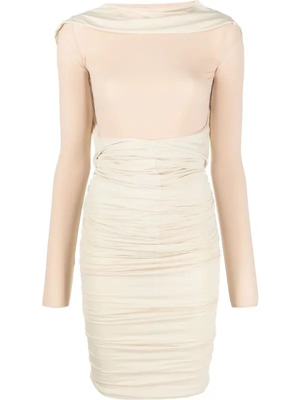 MAISON MARGIELA Long-sleeve Ruched Dress