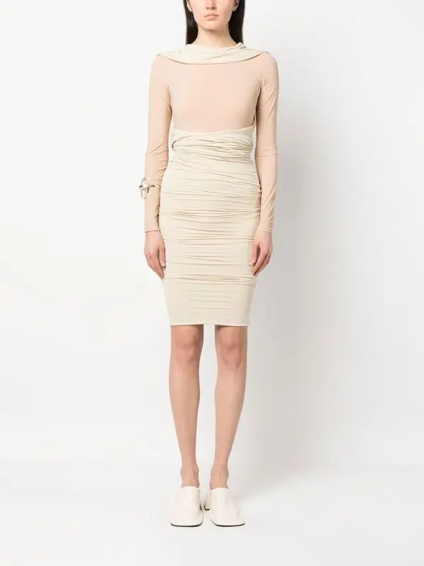 MAISON MARGIELA Long-sleeve Ruched Dress