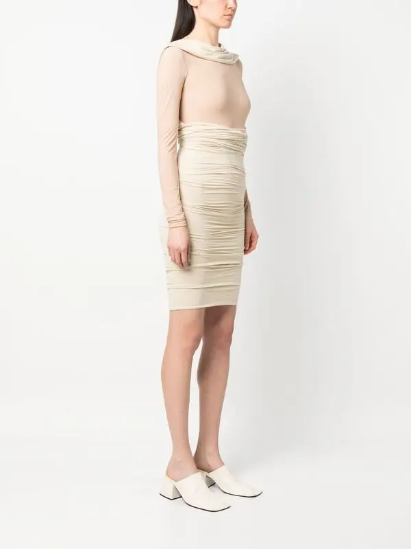 MAISON MARGIELA Long-sleeve Ruched Dress