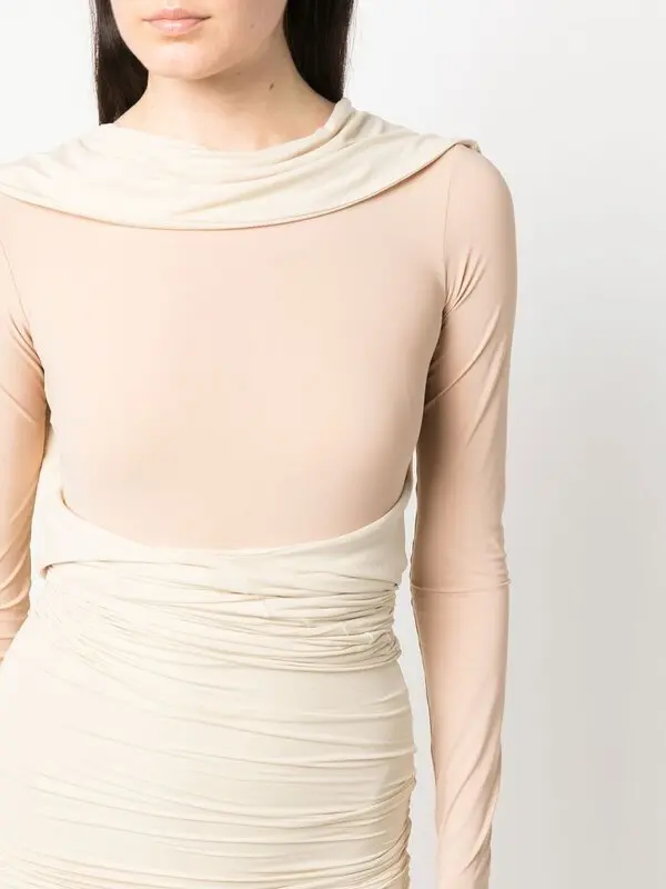 MAISON MARGIELA Long-sleeve Ruched Dress