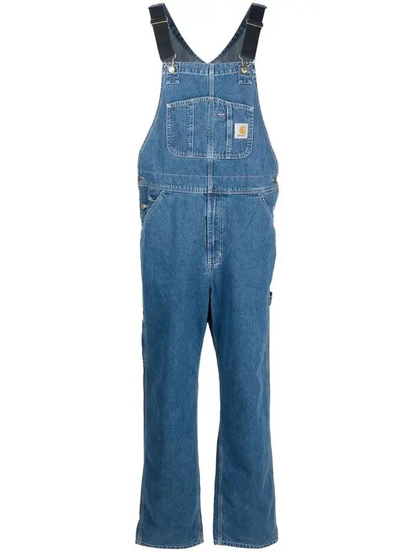 Carhartt Work In Progress Logo-patch Straight-leg Dungarees - Blue