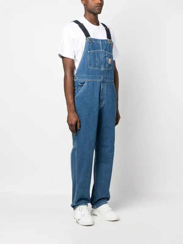 Carhartt Work In Progress Logo-patch Straight-leg Dungarees - Blue