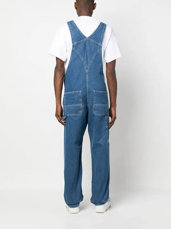 Carhartt Work In Progress Logo-patch Straight-leg Dungarees - Blue