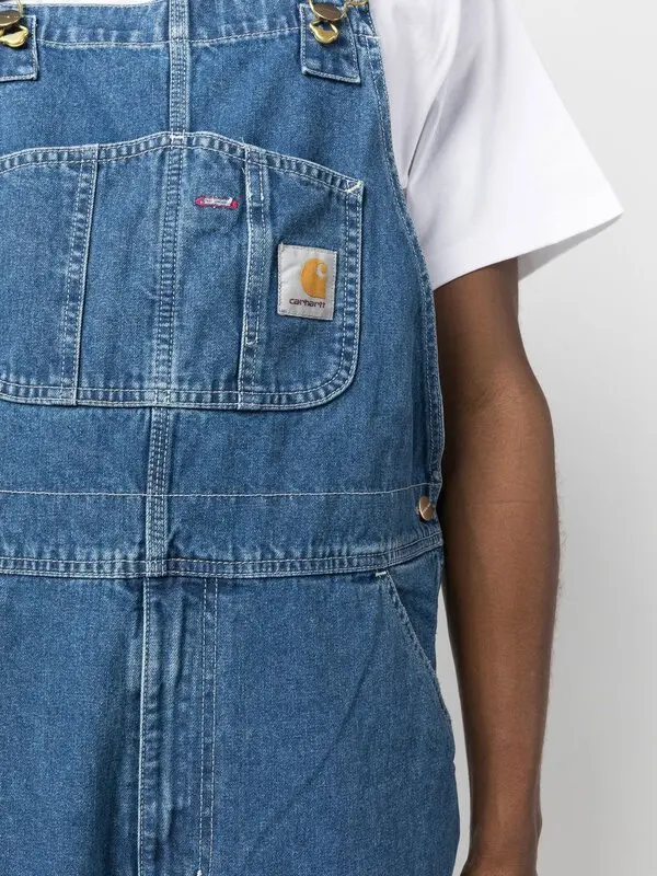 Carhartt Work In Progress Logo-patch Straight-leg Dungarees - Blue