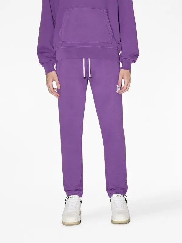 Amiri Monogram-print Drawstring Sweatpants - Purple