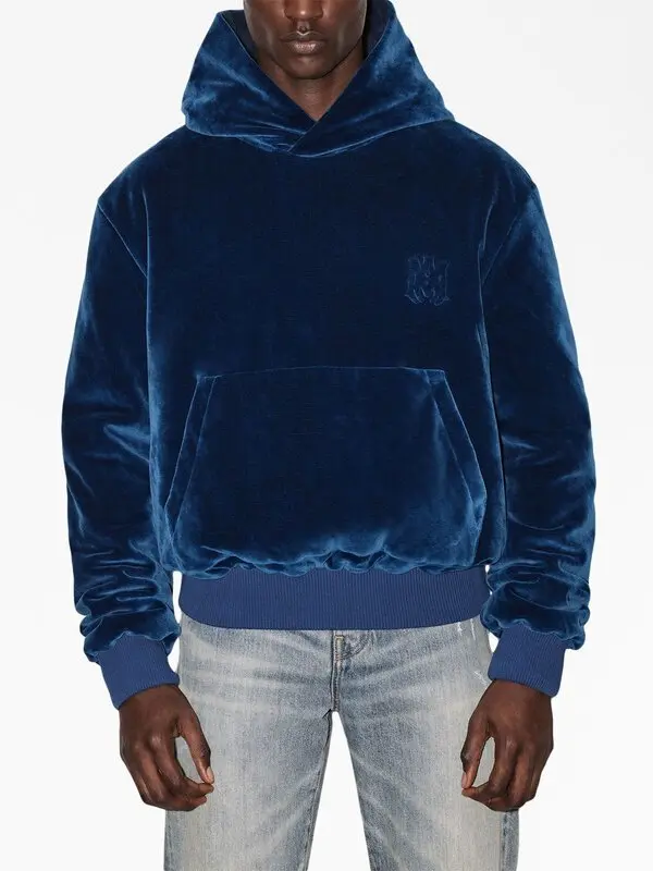 Amiri Velour Pouch-pocket Hoodie