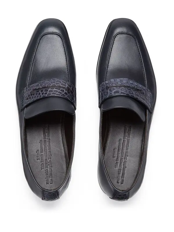 Zegna Crocodile-embossed Loafers - Blue