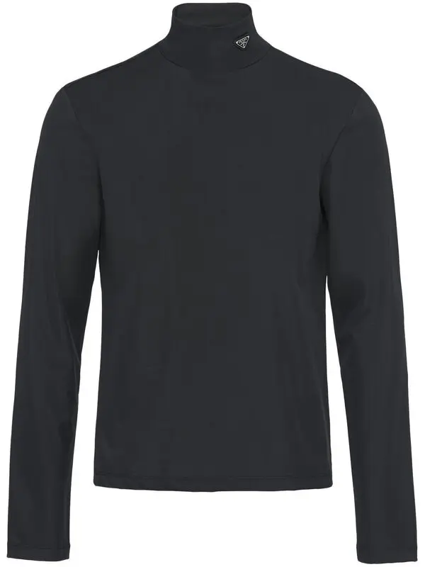 Prada Triangle-logo Roll-neck Top
