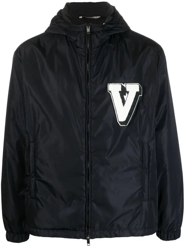 Valentino Garavani Logo-patch Hooded Jacket