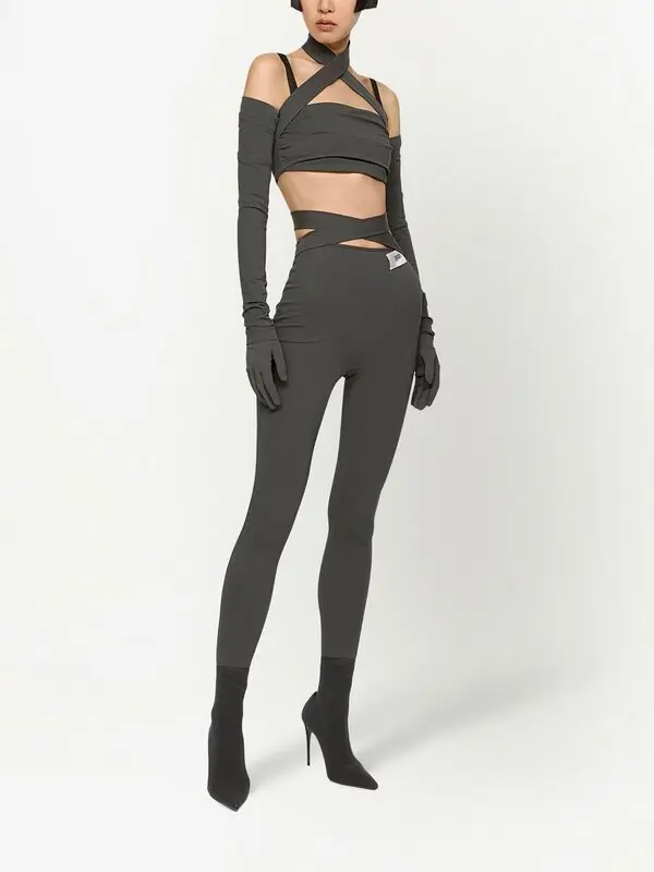 Dolce & Gabbana Halterneck Crop Top - Grey