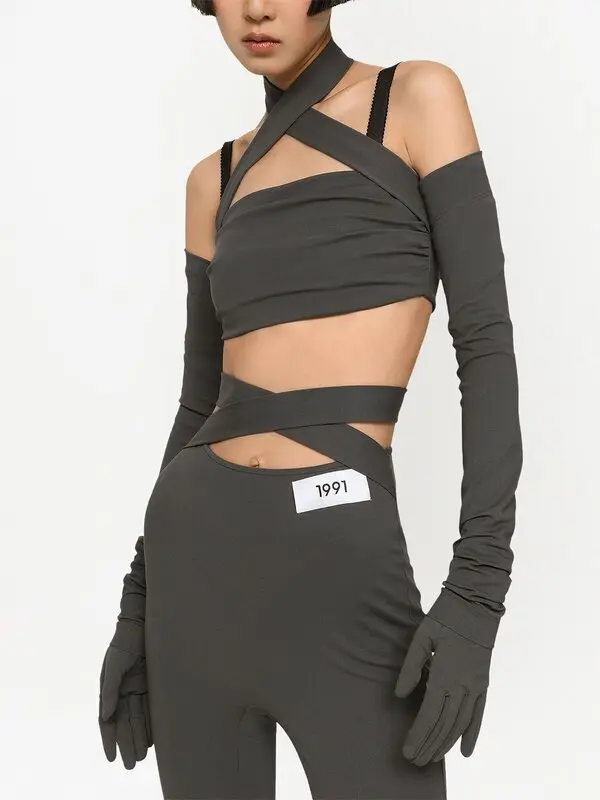 Dolce & Gabbana Halterneck Crop Top - Grey