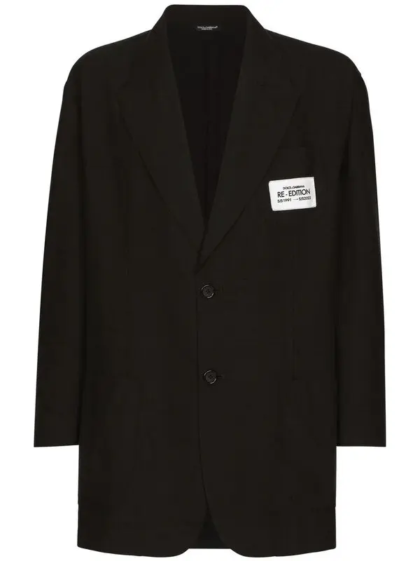 Dolce & Gabbana Logo-patch Silk-cotton Blazer