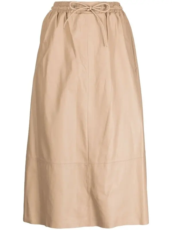 YVES SALOMON Leather Flared Skirt