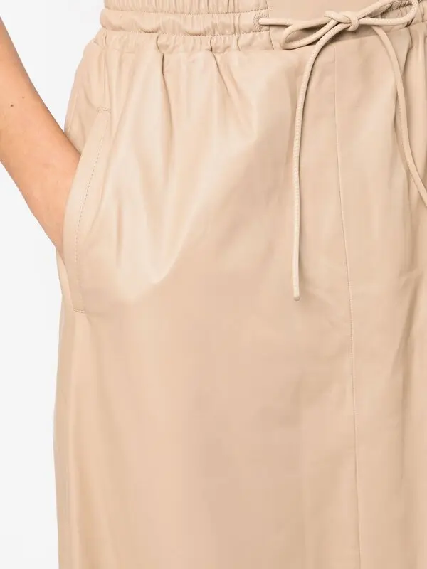 YVES SALOMON Leather Flared Skirt