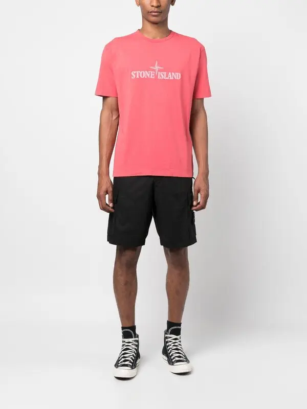 Stone Island Compass-patch Cargo Shorts - Black