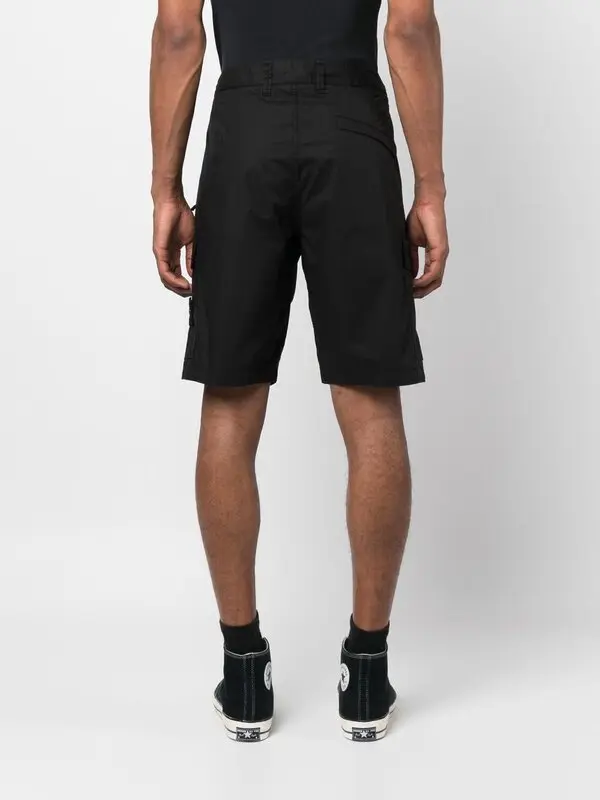Stone Island Compass-patch Cargo Shorts - Black