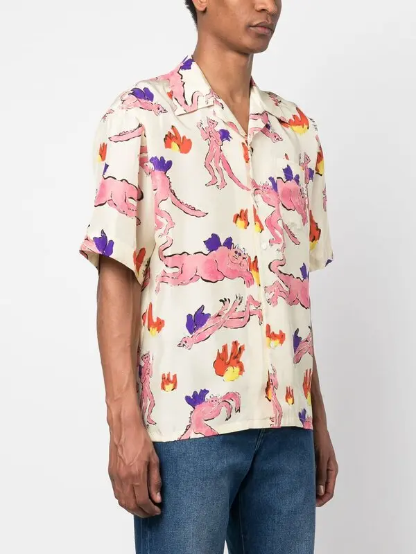 Marni Graphic-print Silk T-shirt - Yellow