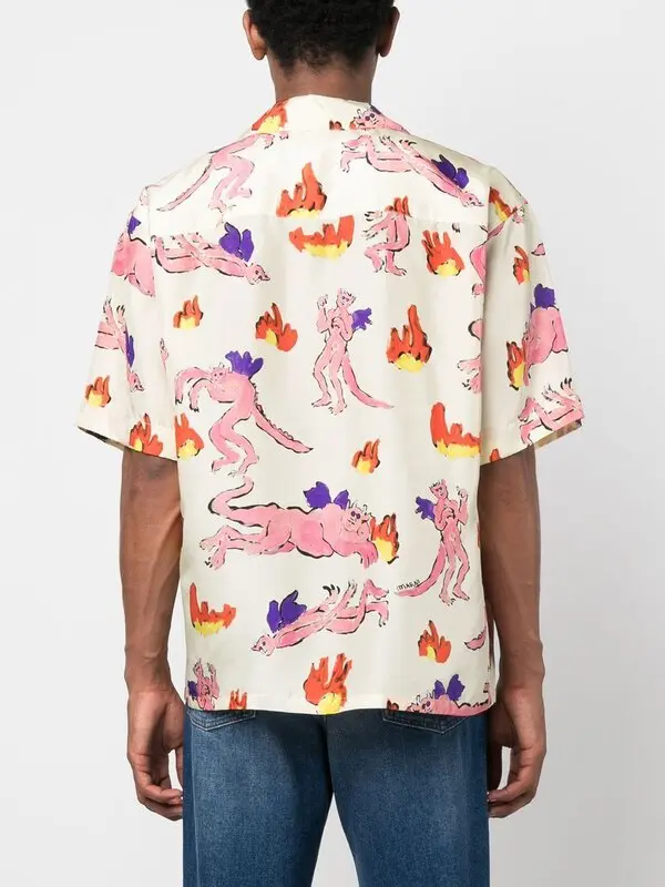 Marni Graphic-print Silk T-shirt - Yellow