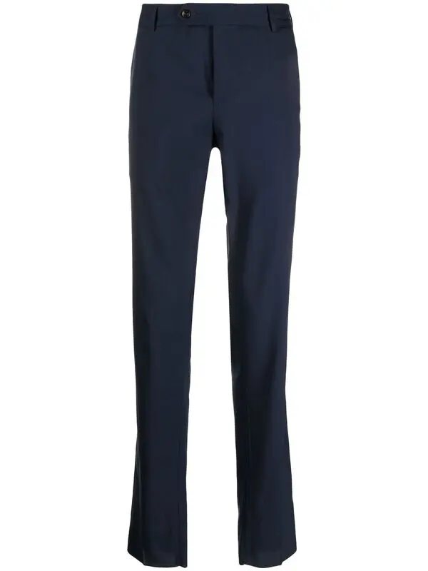 PT TORINO Straight-leg Virgin-wool Trousers - Blue