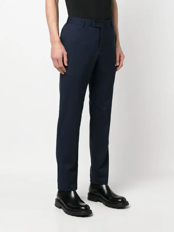 PT TORINO Straight-leg Virgin-wool Trousers - Blue