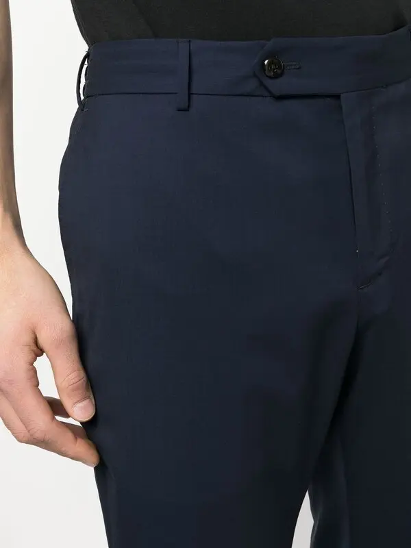 PT TORINO Straight-leg Virgin-wool Trousers - Blue