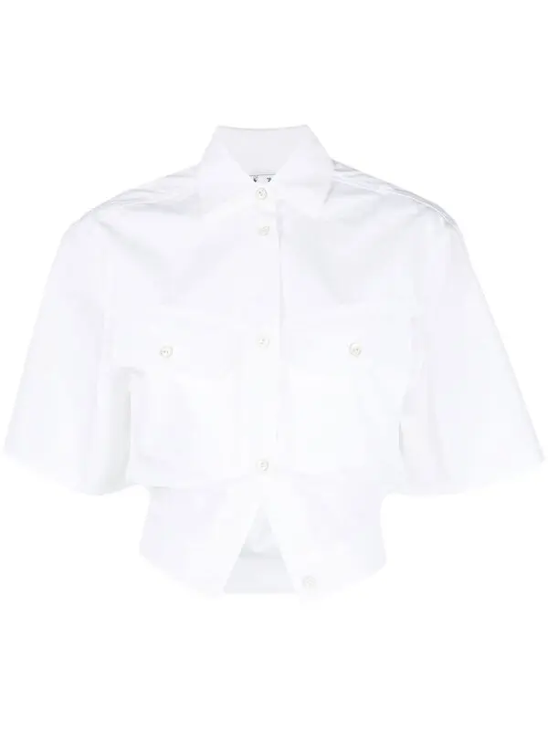 Off-White Toybox Cinched Cropped Shirt