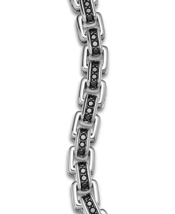 David Yurman Sterling Silver Bracelet With Black Diamonds - Black/silver