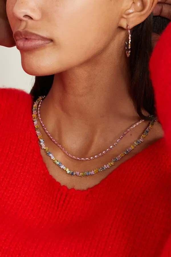 SUZANNE KALAN 18-karat Sapphire Tennis Necklace