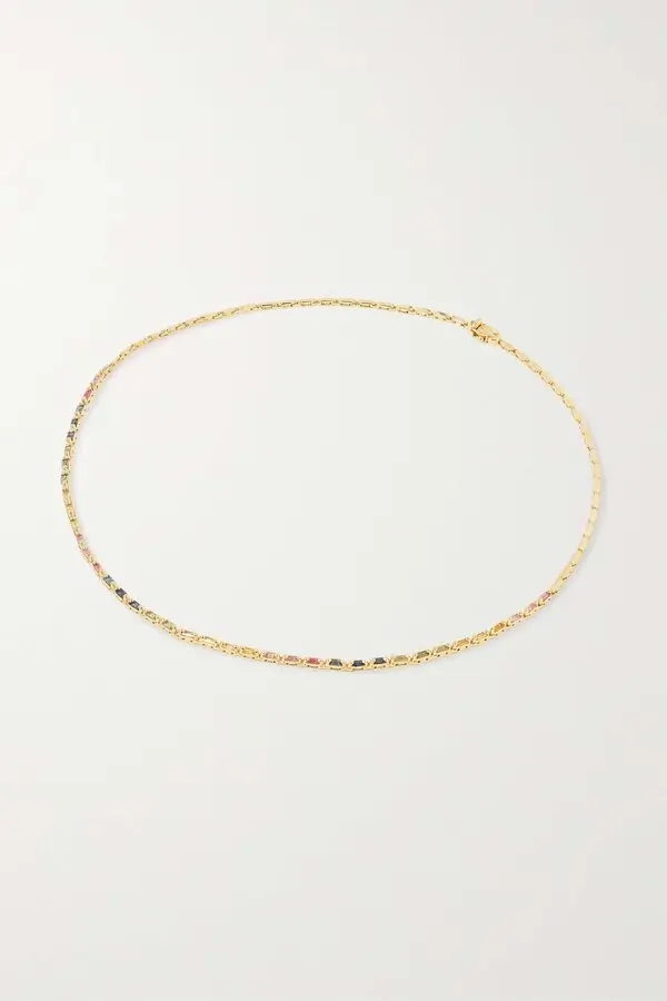 SUZANNE KALAN 18-karat Sapphire Tennis Necklace