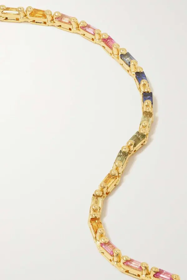 SUZANNE KALAN 18-karat Sapphire Tennis Necklace