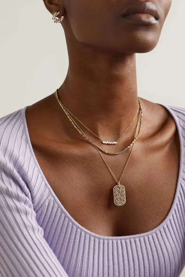 SUZANNE KALAN 18-karat Sapphire Tennis Necklace
