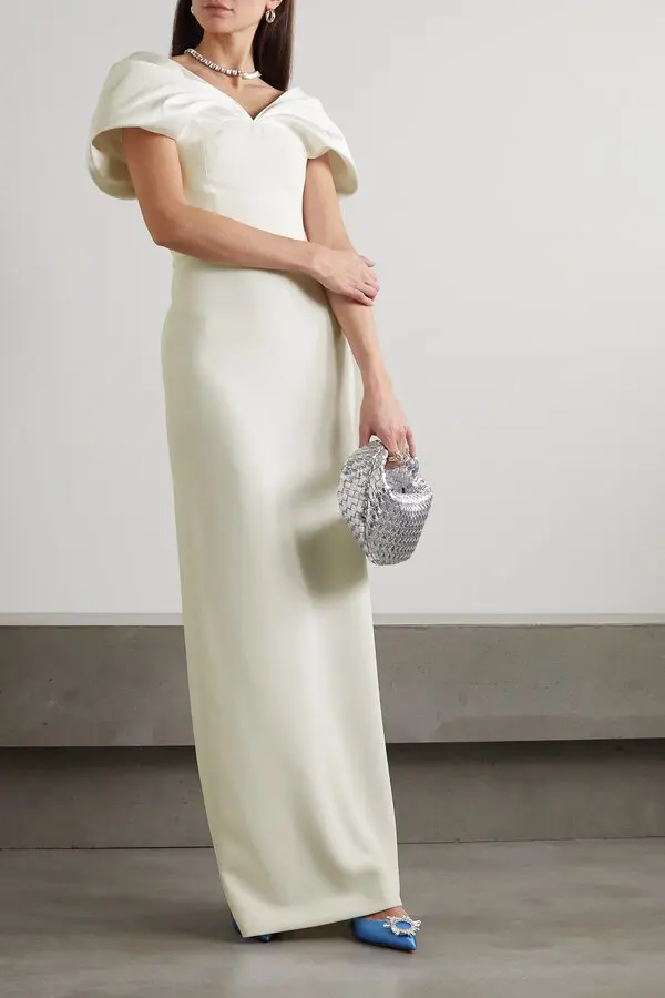Solace London Dakota Off-The-Shoulder Gown In White - 60% Off | Editorialist