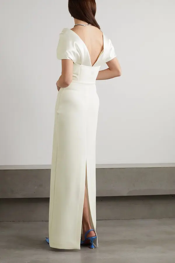 Solace London Dakota Off-The-Shoulder Gown In White - 60% Off | Editorialist