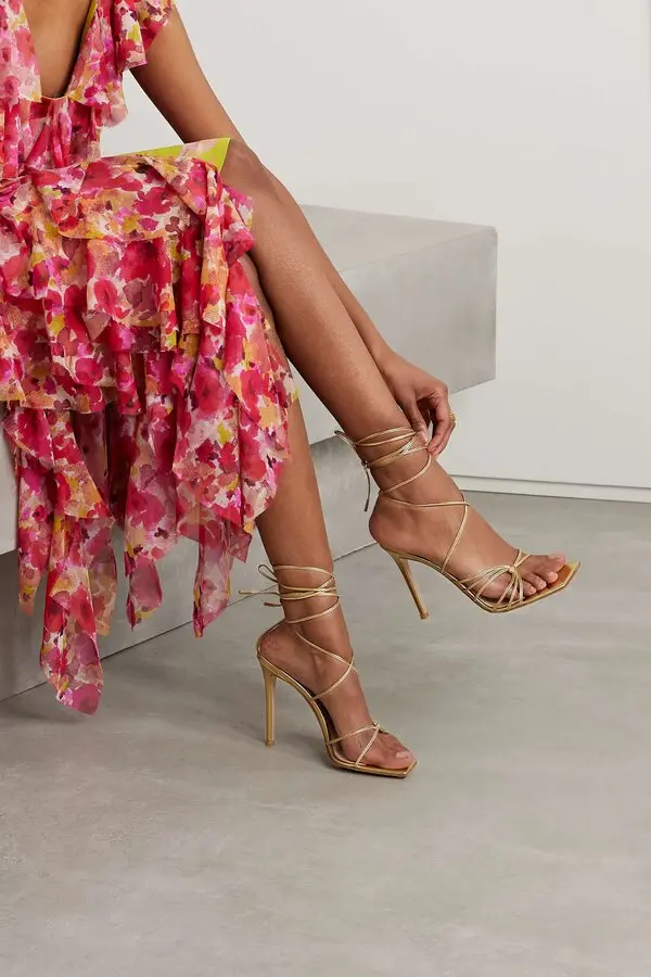 GIANVITO ROSSI Sylvie 105 Metallic Leather Sandals