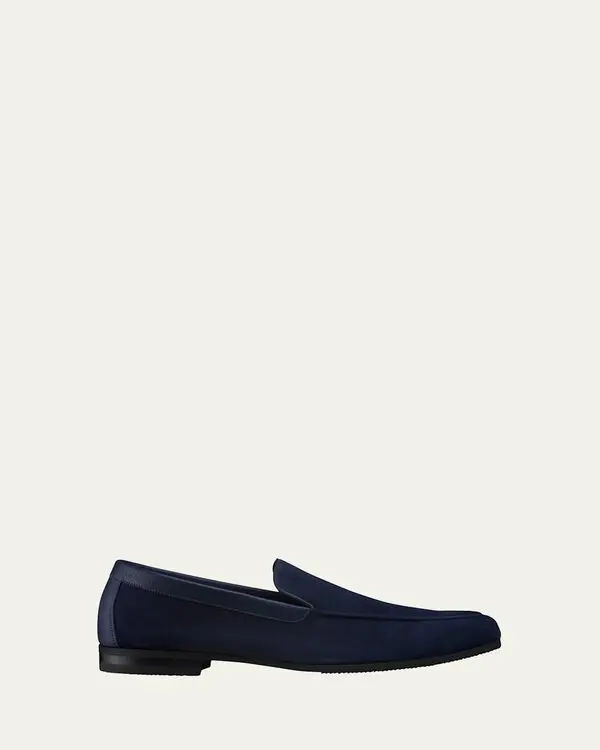 John Lobb Tyne Suede Loafers - Deep Navy