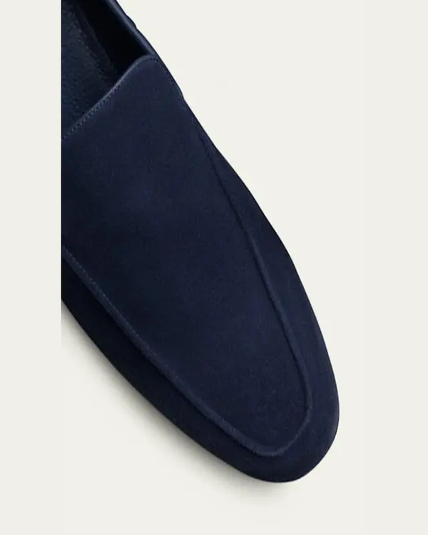 John Lobb Tyne Suede Loafers - Deep Navy