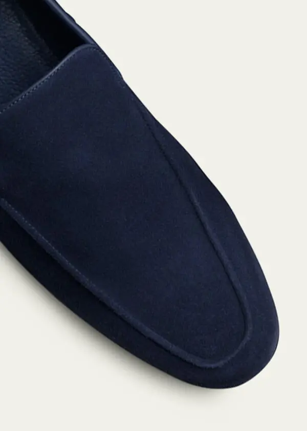 John Lobb Tyne Suede Loafers - Deep Navy
